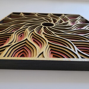 Layered 3D Wall Art - Handcrafted Geometric Design - Etsy