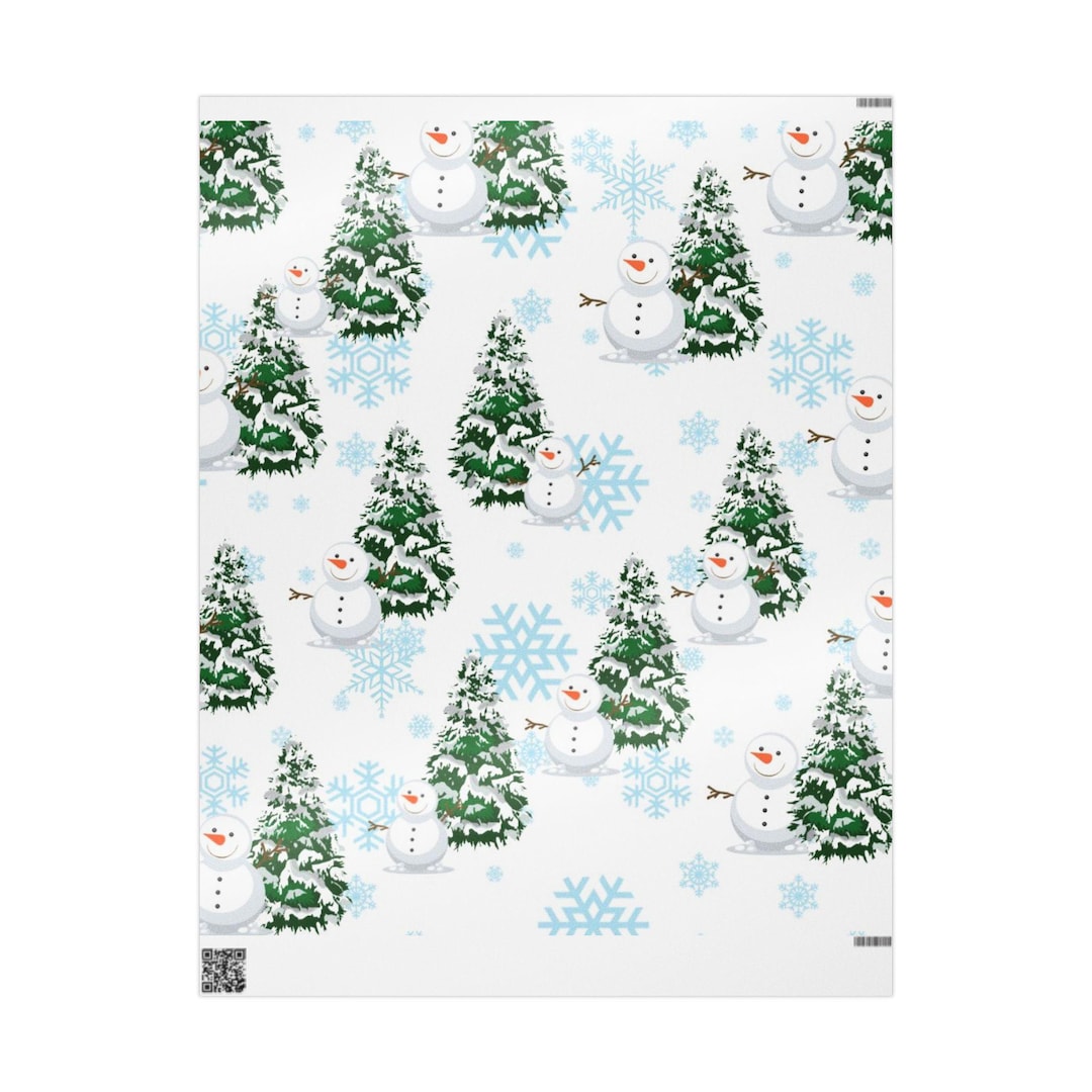 Winter Wonderland Wrapping Papers Snowflake Snowman Tree Design ...