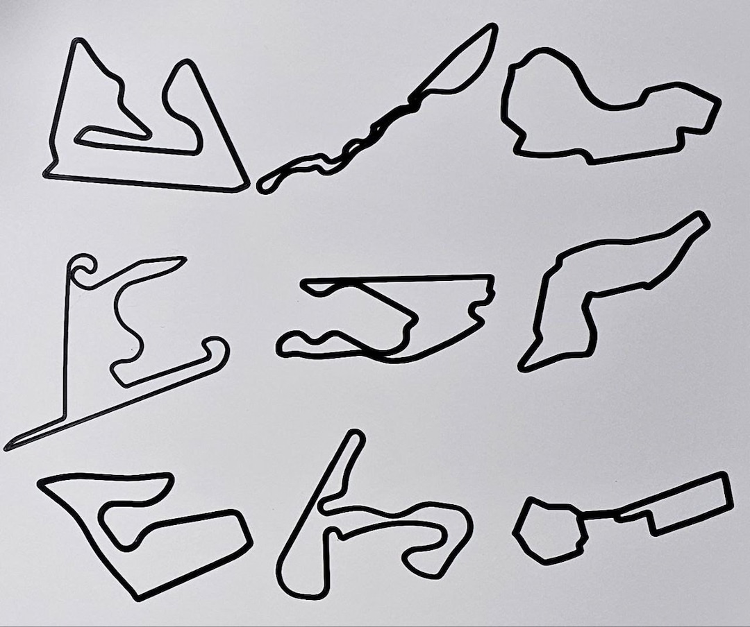 Racetracks F1 Circuits Wall Decorations Regular Size Standard Colors - Etsy