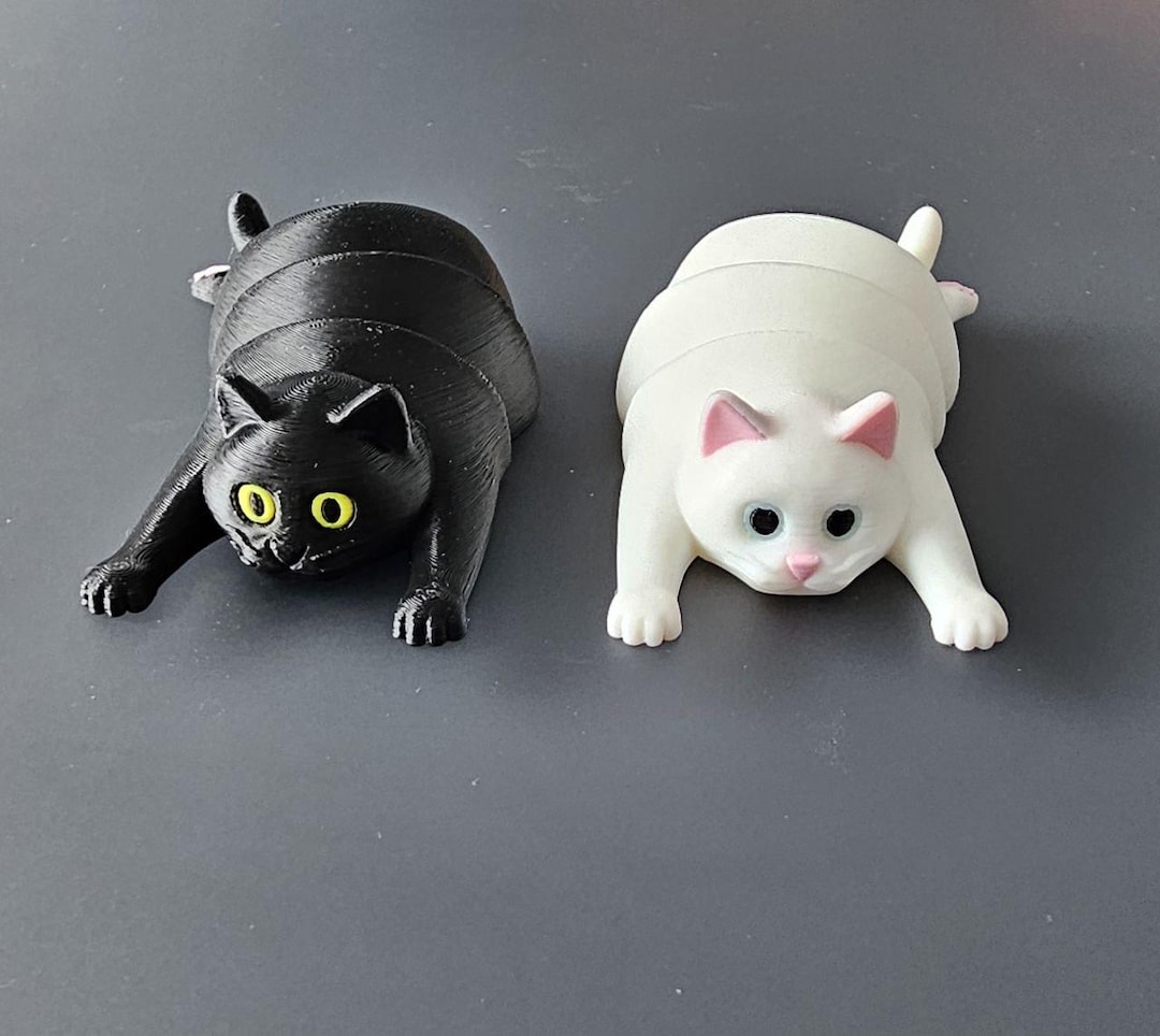 Articulated Fidget Chonky Cat: 3D Printed Flexible Toy - Etsy