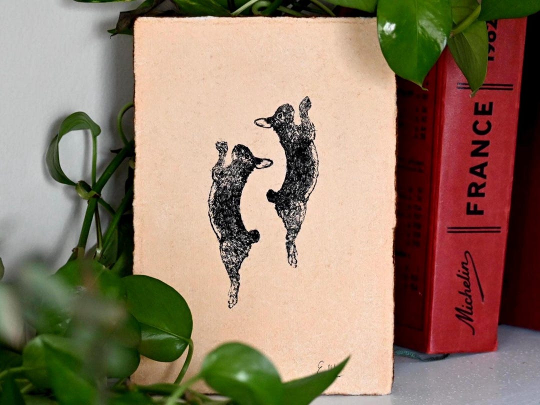 Hand Drawn Rabbit Wall Art, Cottagecore Nursery Decor, Folklore ...