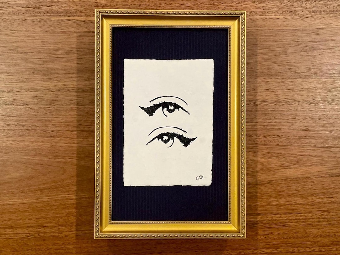 Vintage Style Eye Drawing - Hand-drawn Pen and Ink Sketch - Cottage ...