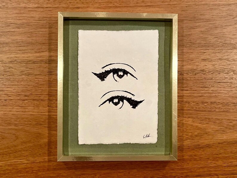 Vintage Style Eye Drawing - Hand-drawn Pen and Ink Sketch - Cottage ...