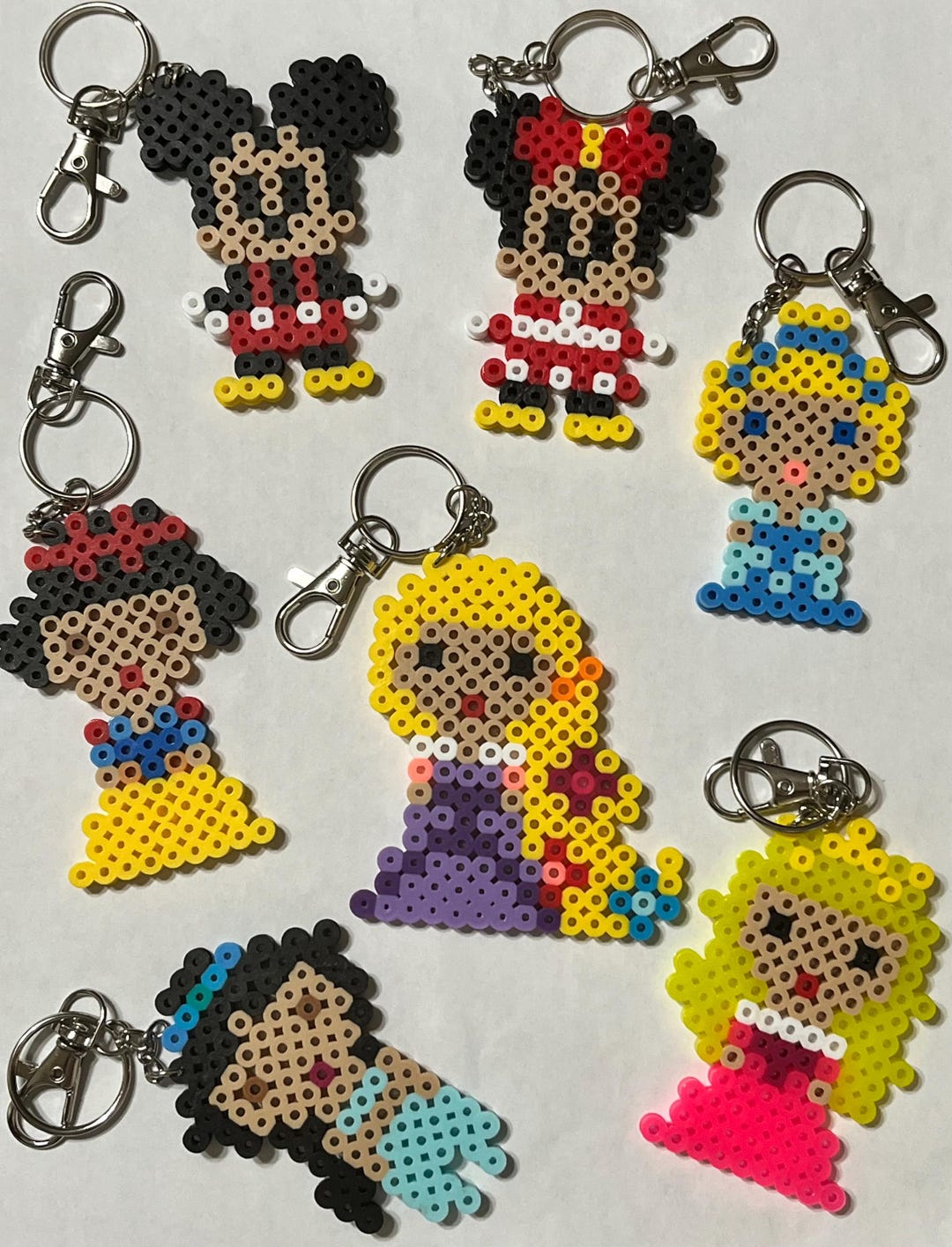 Disney Character Perler Bead Keychains - Etsy