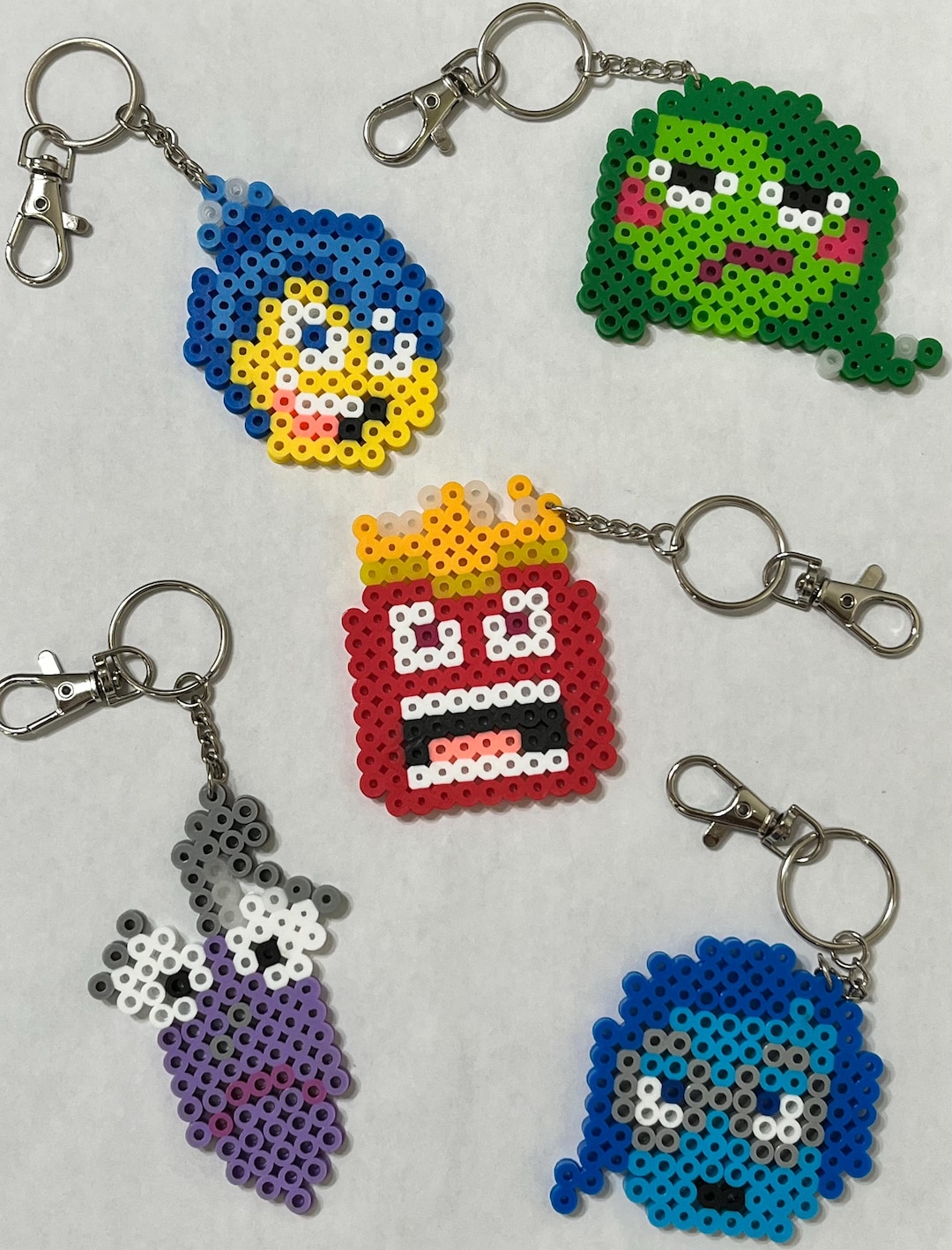 Inside Out Perler Bead Keychains - Etsy