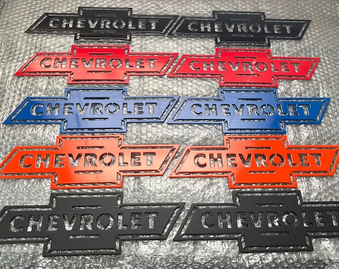 3" Chrome Chevy CHEVROLET Knob - Cabinet Drawer Pull - Auto Car Metal ...