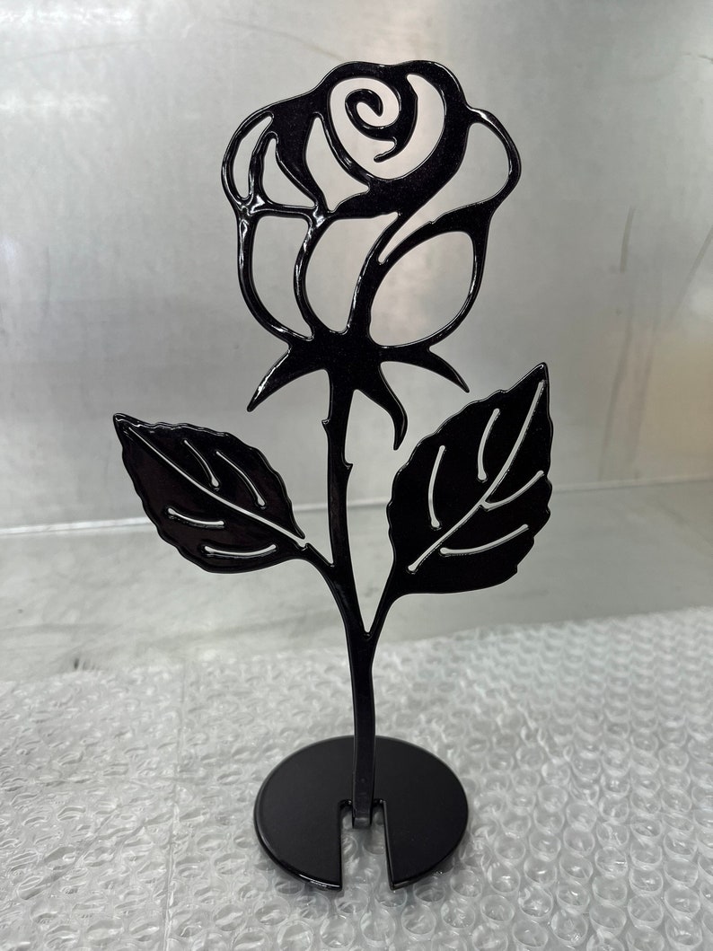 Metal Tabletop Stand up Rose, Powder Coated, 14 Gauge Steel, CNC Plasma ...