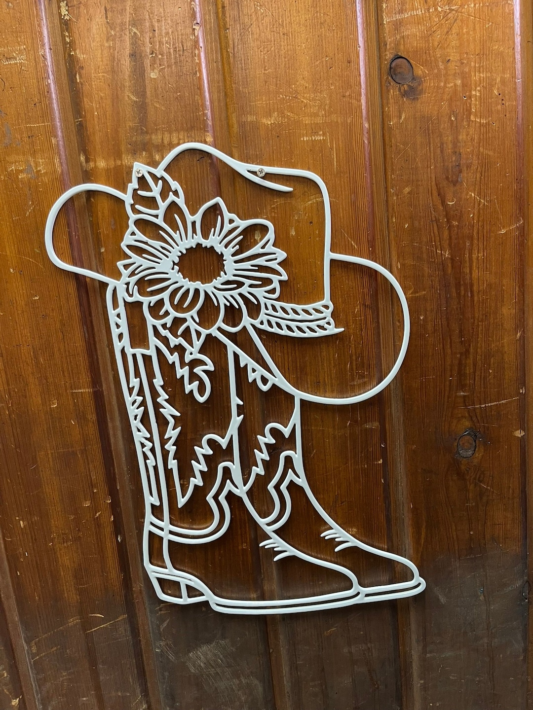 Cowboy Boots Sign Wall Art, Cowboy Boots With Hat Wall Art Sign, Cowboy ...