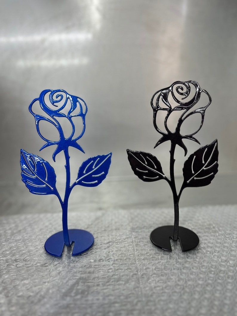 Metal Tabletop Stand up Rose, Powder Coated, 14 Gauge Steel, CNC Plasma ...