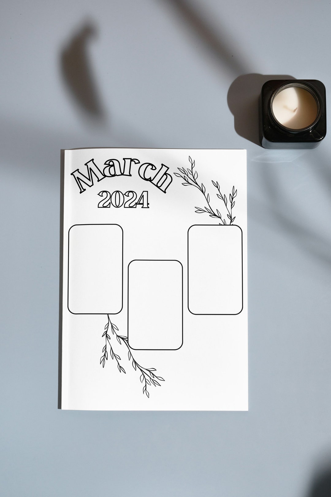 Minimalist March Journal PDF Printable Color Yourself - Etsy