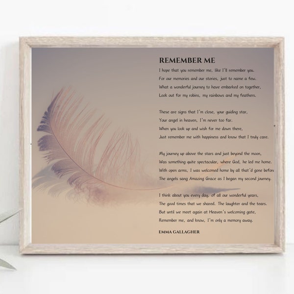 Remember Me Poem - Etsy
