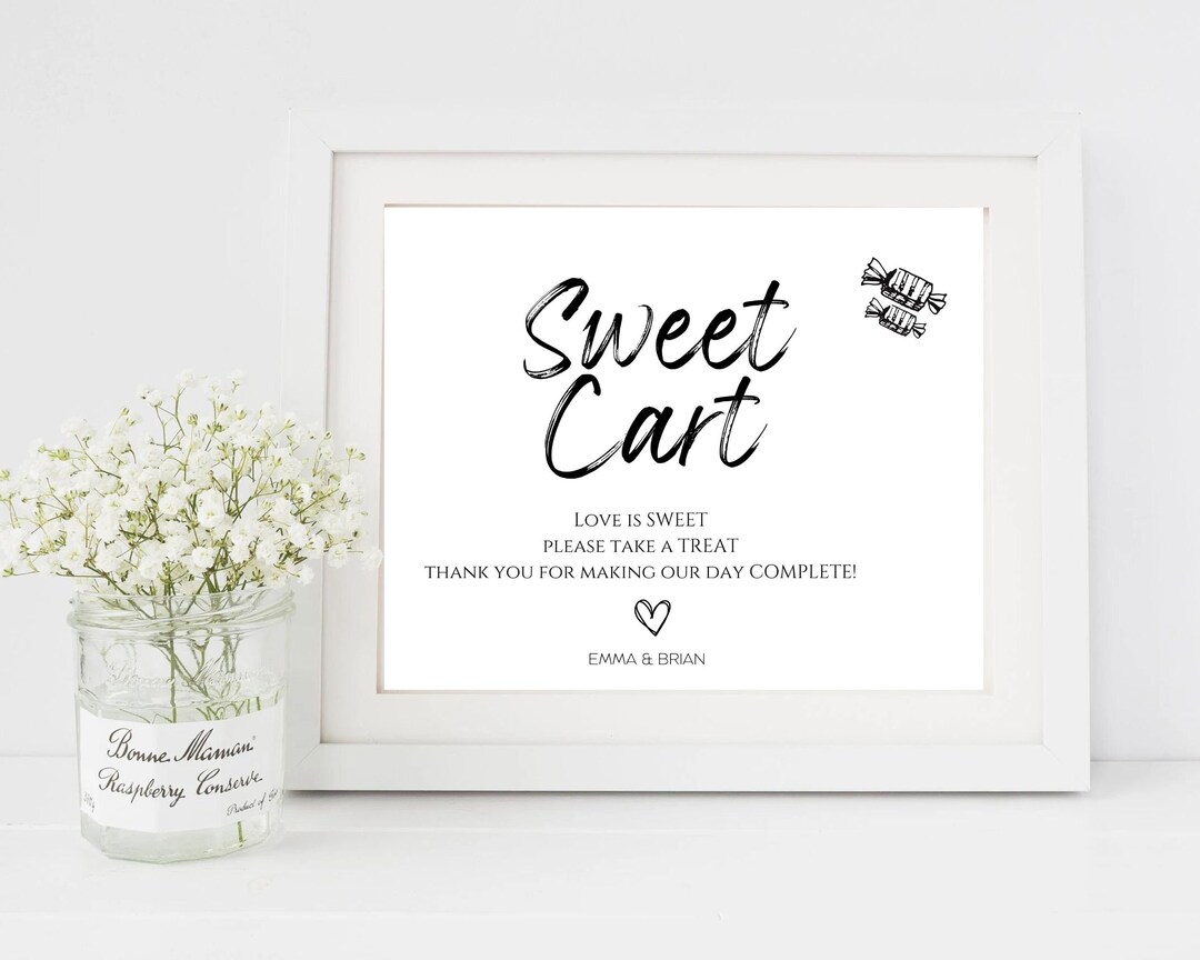 Wedding Sweet Cart Sign Template, Love is Sweet, Please Take a Treat ...
