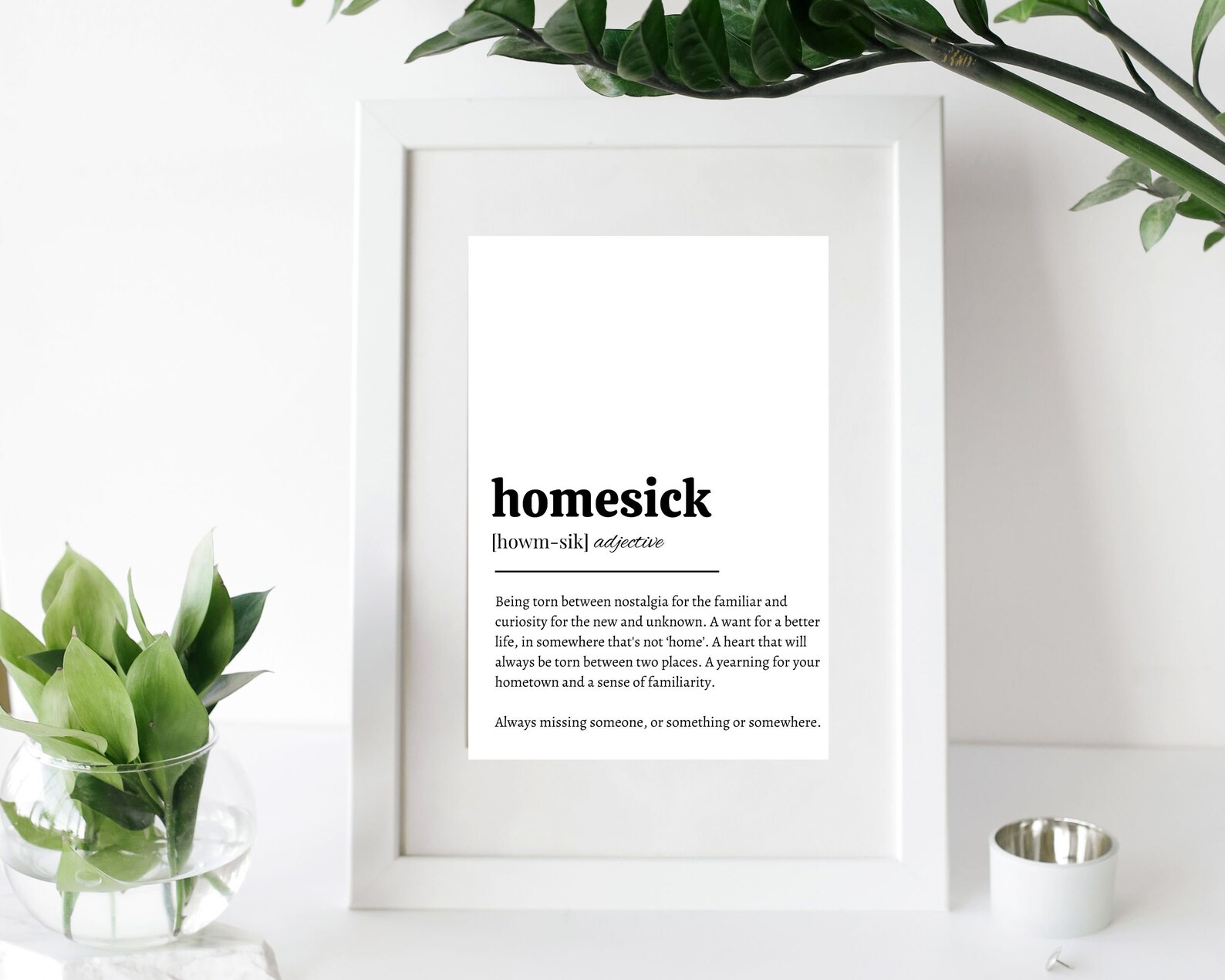 Homesick Definition Print, Expat Gift, Definition Wall Art, Home Decor ...