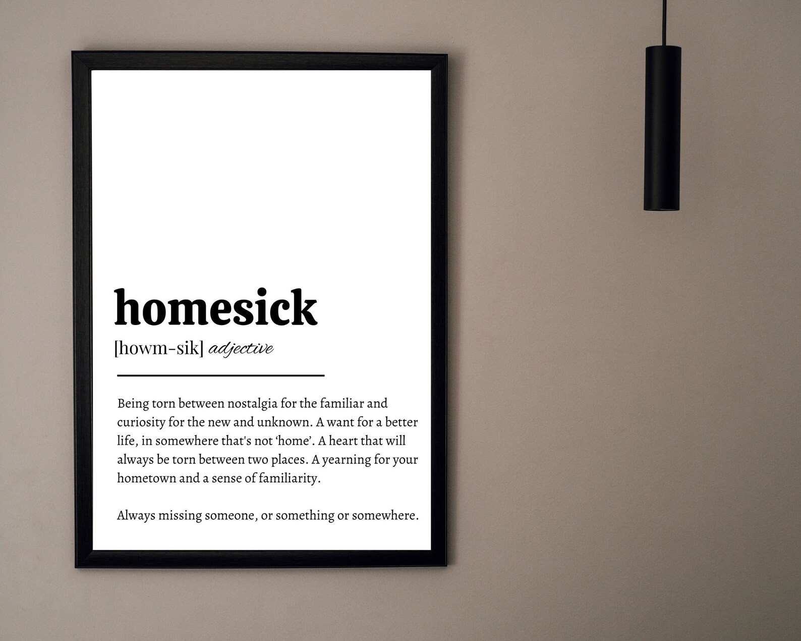 Homesick Definition Print, Expat Gift, Definition Wall Art, Home Decor ...