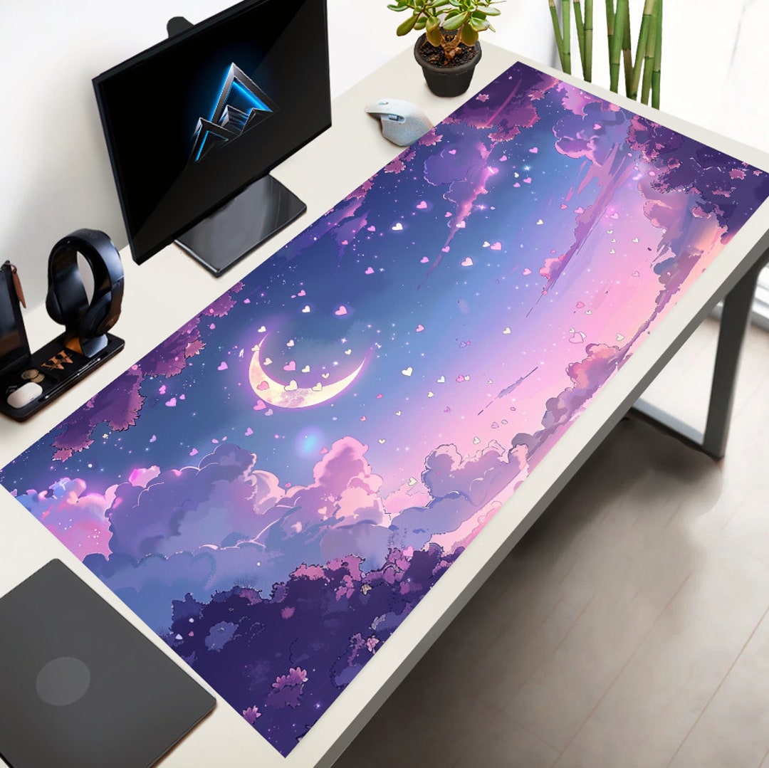 Kawaii Desk Mat, Anime Large Mousepad, Cute Clouds Mousepads, Lofi Desk ...