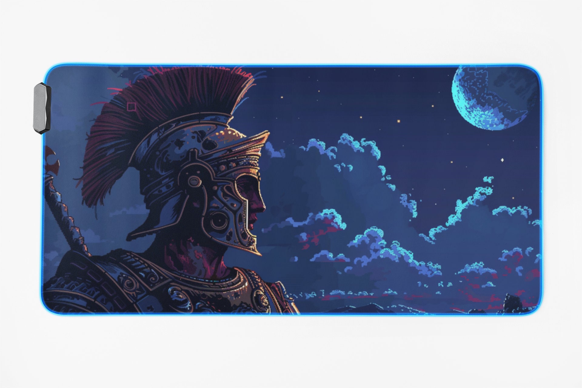 Ancient Rome Pixel Art Desk Mat, Pixel Moon Clouds, Soldier Desk Mat ...