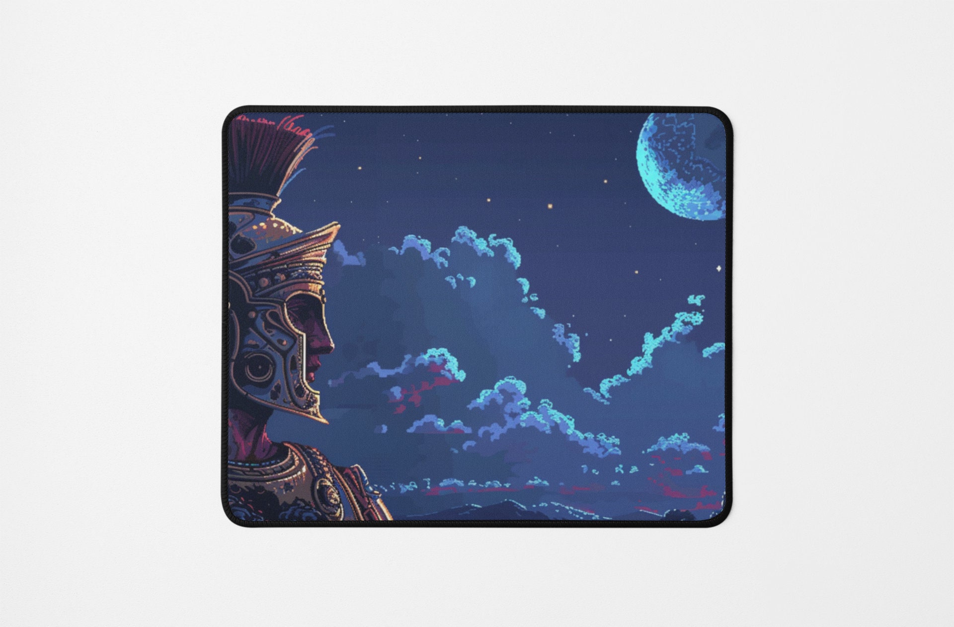 Ancient Rome Pixel Art Desk Mat, Pixel Moon Clouds, Soldier Desk Mat ...