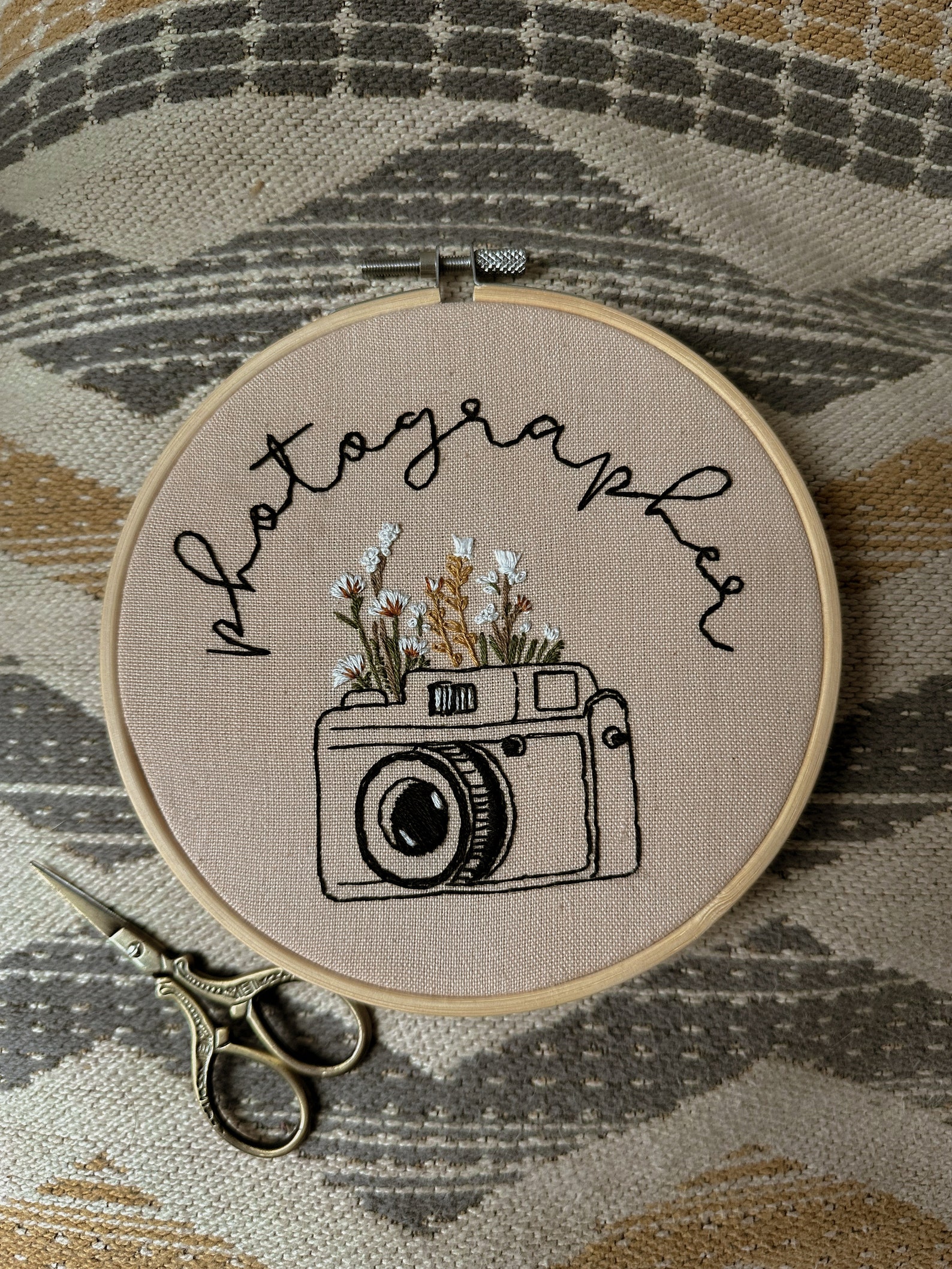 Floral Camera Photographer Embroidery PDF 6" | Embroidery PDF Bundle ...