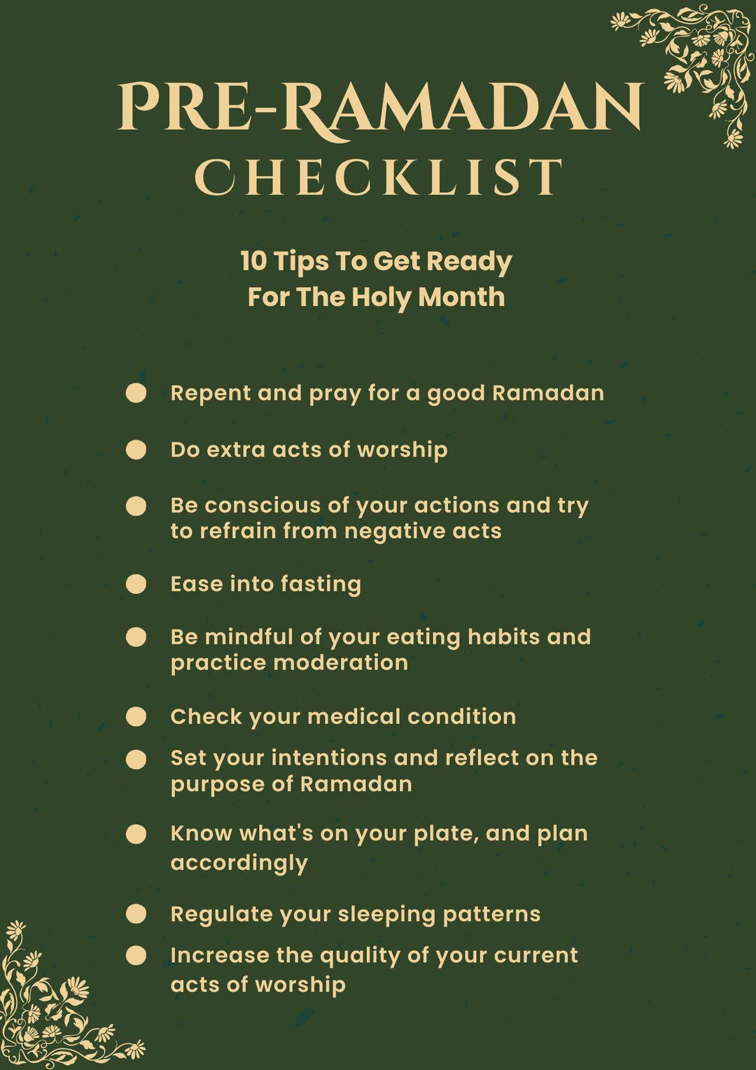 Pre Ramadan Checklist 2025! - Etsy