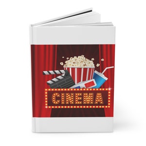 Hardcover Journal Matte MOVIE NIGHT Cinema White - Etsy