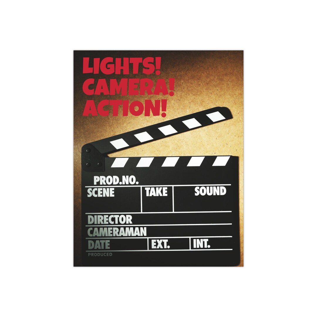 Satin Posters MOVIE NIGHT Lights! Camera! Action! - Etsy