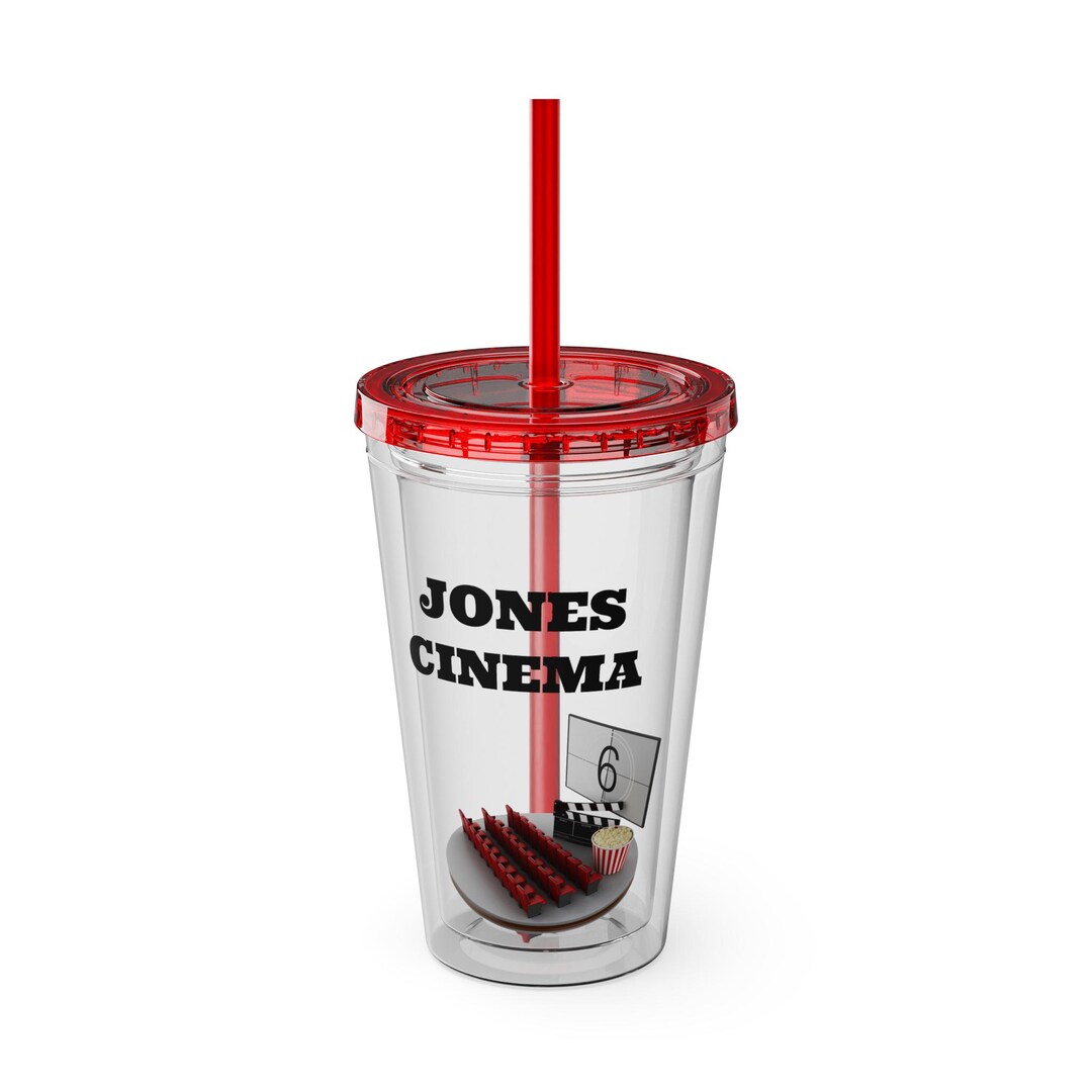 Personalized CINEMA HOME THEATER Sunsplash Tumbler With Straw - Fun ...