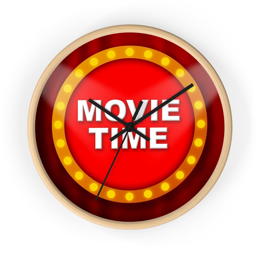 Wall Clock MOVIE NIGHT Movie Time - Etsy