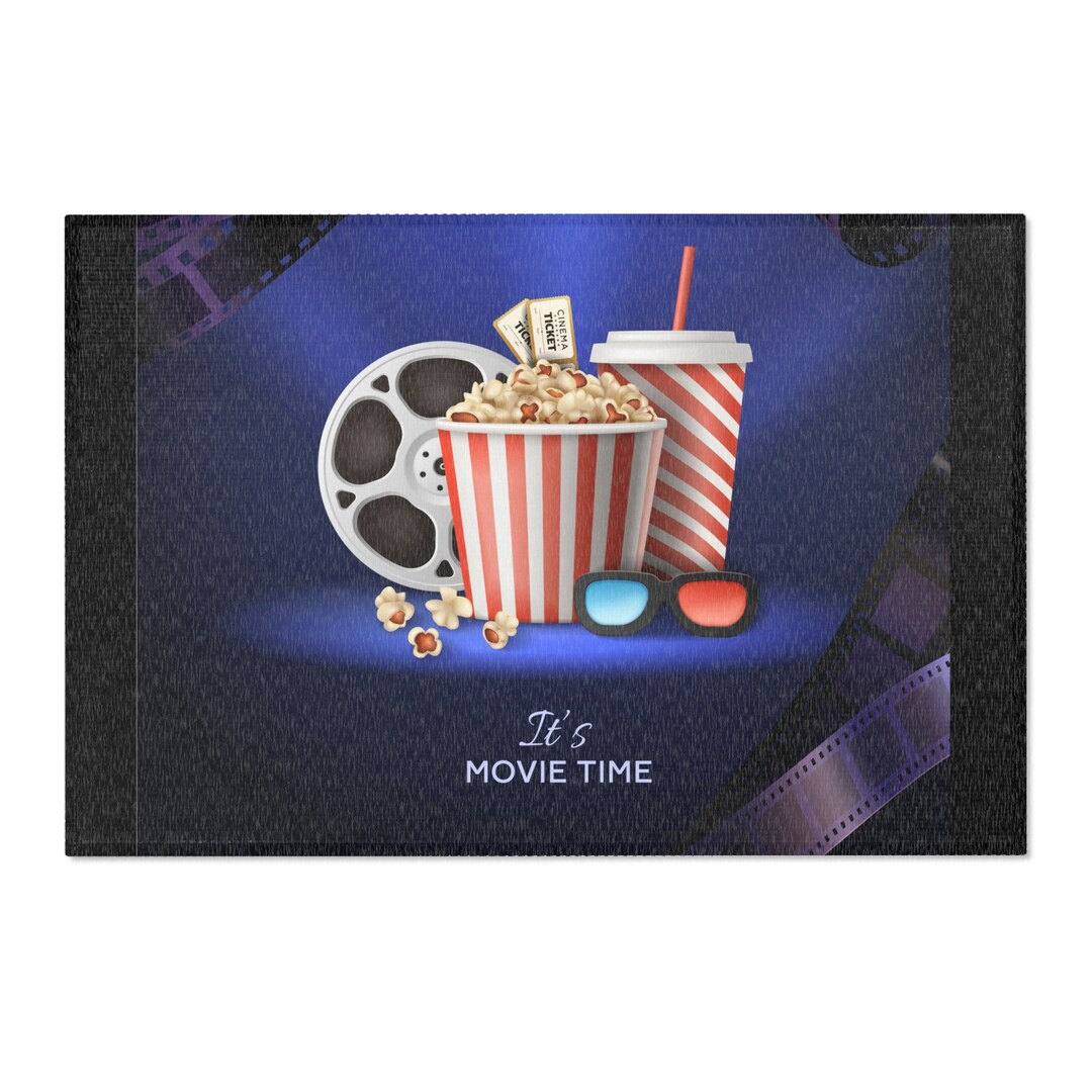 Area Rugs MOVIE NIGHT Home Theater - Etsy