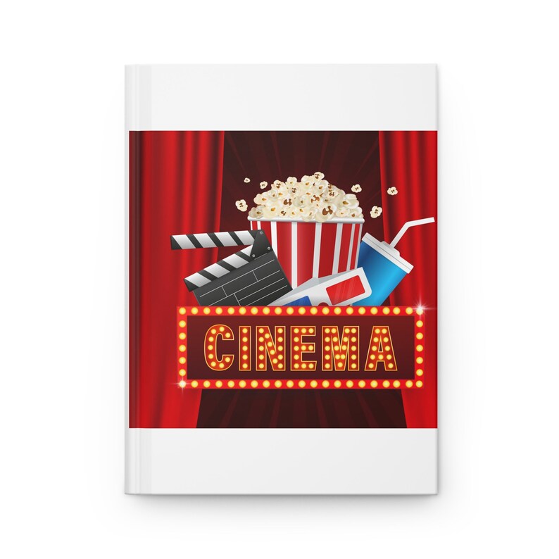 Hardcover Journal Matte MOVIE NIGHT Cinema White - Etsy