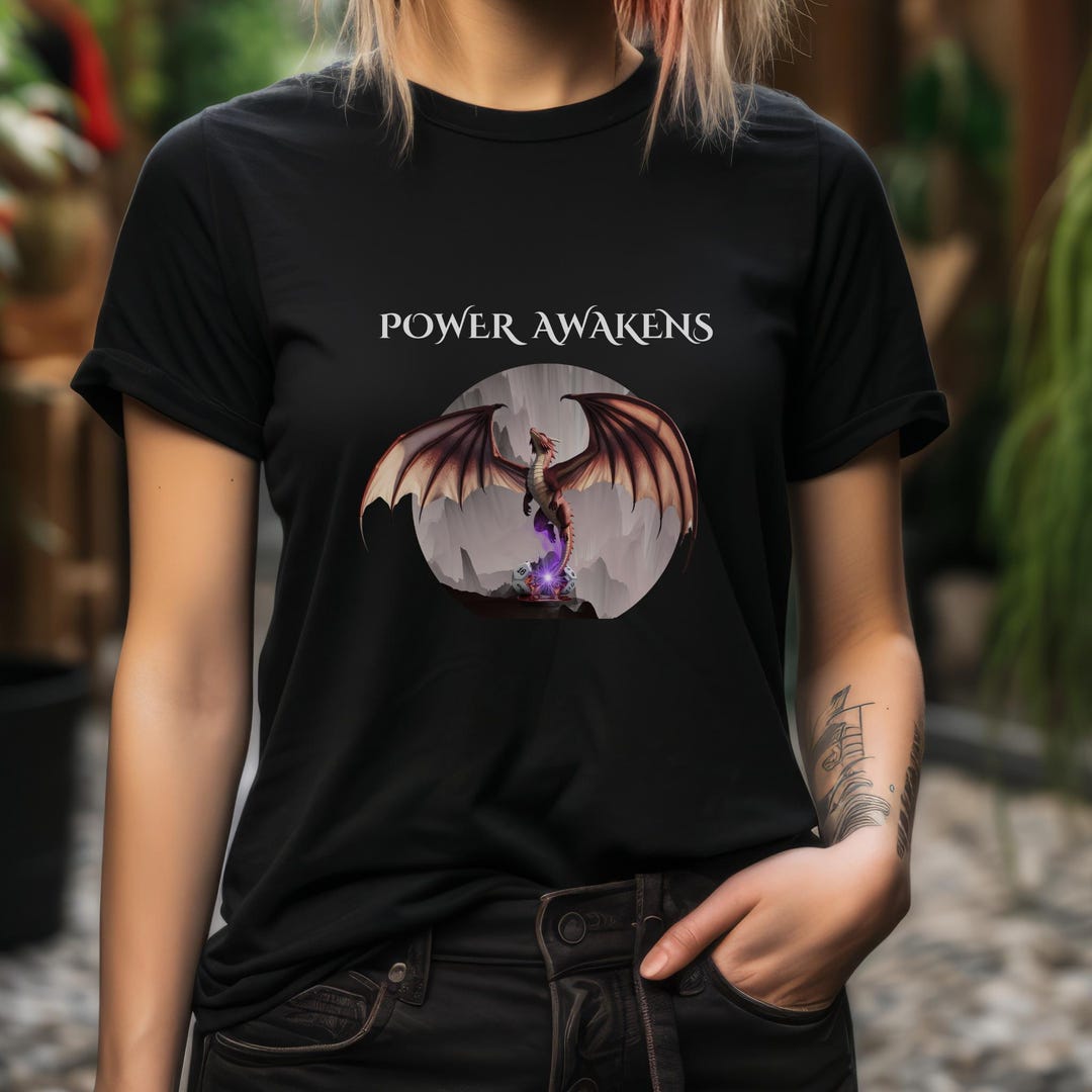 Power Awakens, Fantasy Gamer Top, Unisex Geek Tshirt, Role Playing Apparel, Geeky Tee, Board ...