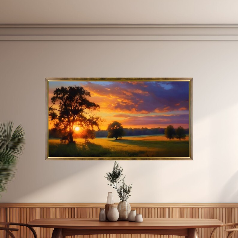Summer Evening, Summer Serenity Sunset – Digital Landscape Painting for ...