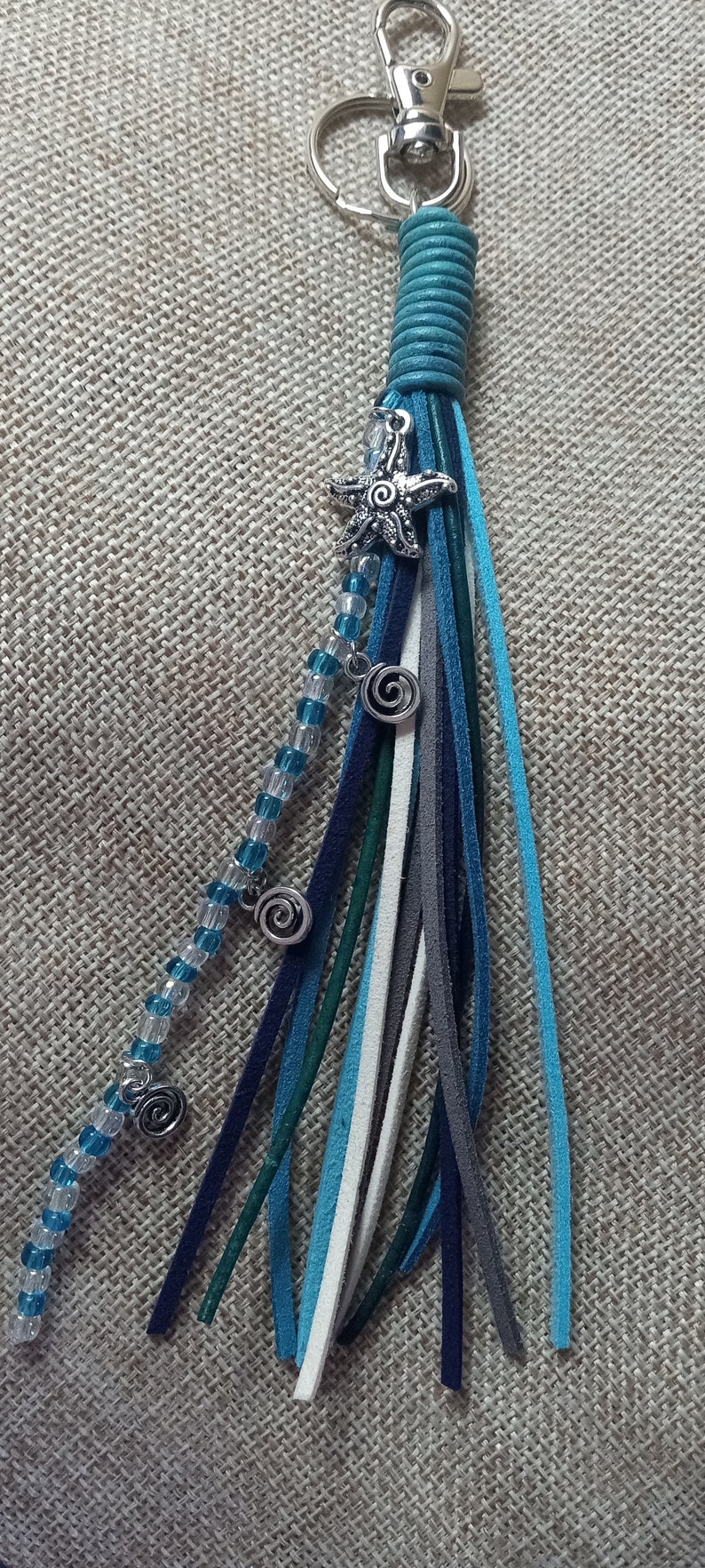 Blue Starfish Purse Charm Fringe - Etsy