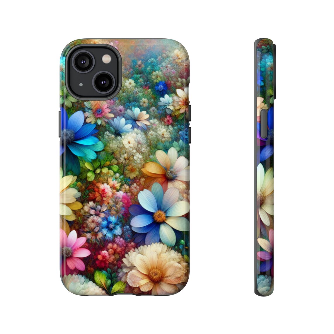 Spring Flowers, Flower Phone Case, Phone Case, Blue Phone Case, Gift ...