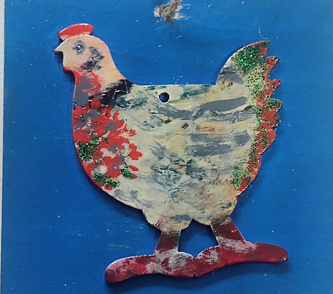 Handmade Rooster Wooden Design Piece on Square Background - Amazing ...