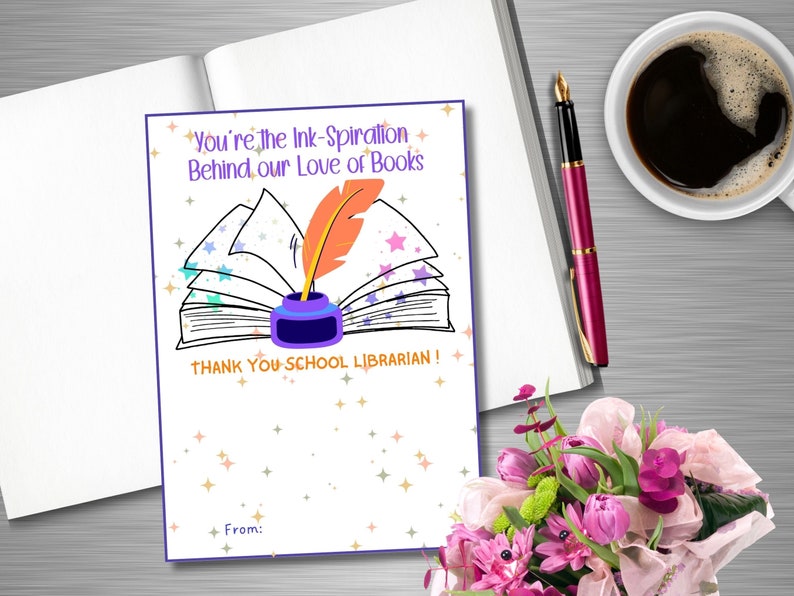 School Librarian Appreciation Gift Card Holder Printable, Thank You ...