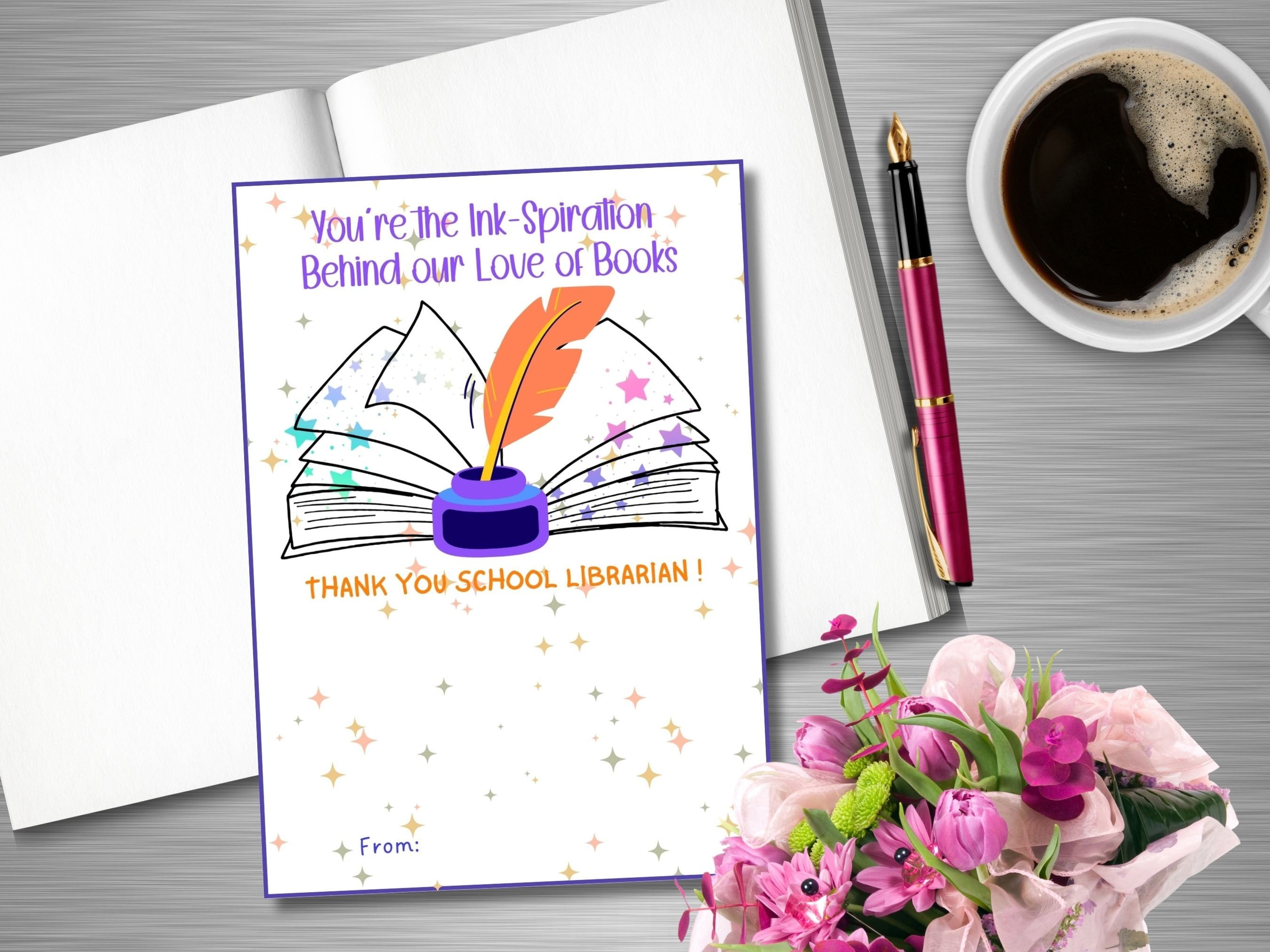 School Librarian Appreciation Gift Card Holder Printable, Thank You ...