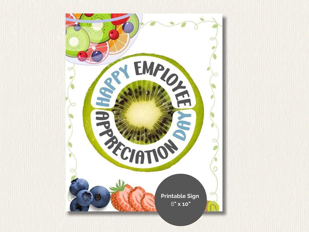 Employee Appreciation Day Sign: Printable Thank You Gift (8x10 Inches ...