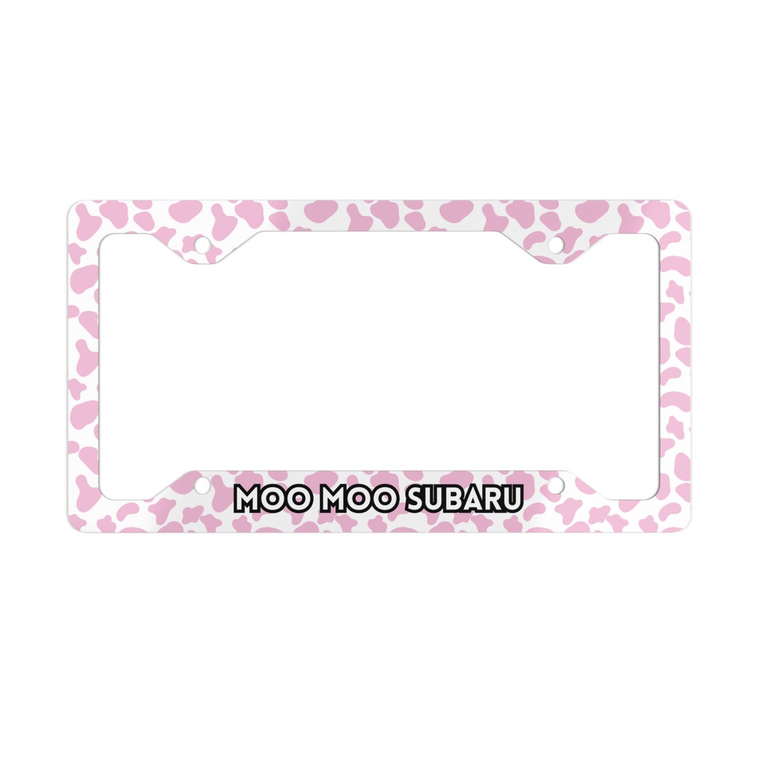 Moo Moo Subaru Pink Metal License Plate Frame - Etsy
