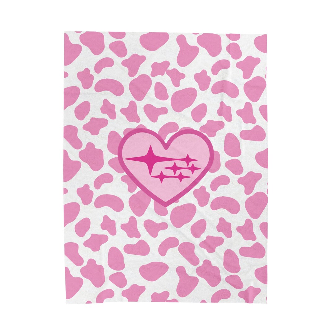 Subaru Pink Cow Print Velveteen Plush Blanket - Etsy