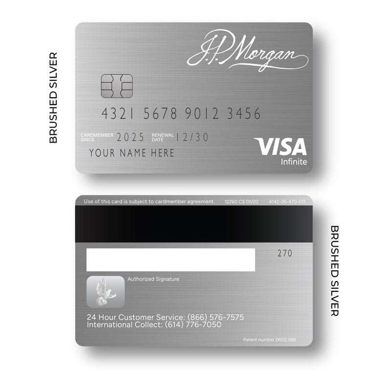 Custom Metal Card " JPM " - Etsy