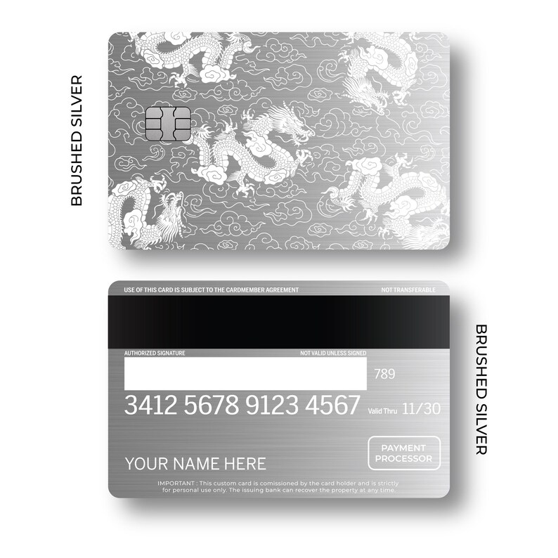 Custom Metal Card " Dragon Pattern " - Etsy