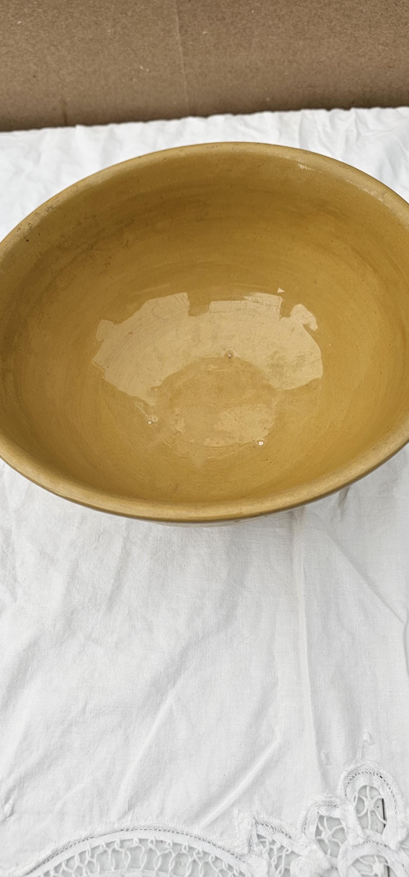 Antique Yellow Ware Bowl - Etsy