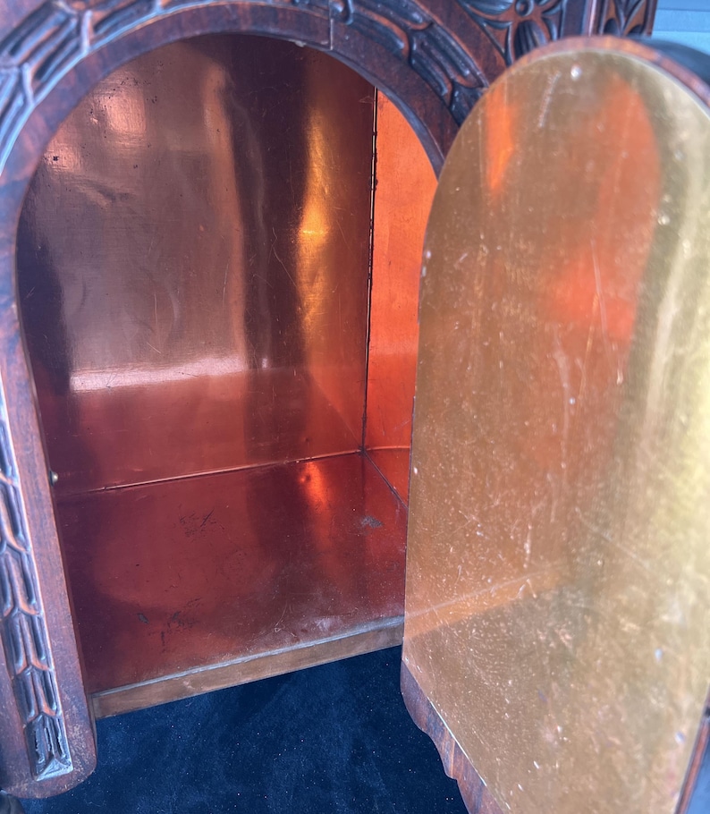 Antique Hand Carved Humidor Copper Lined Cabinet - Etsy