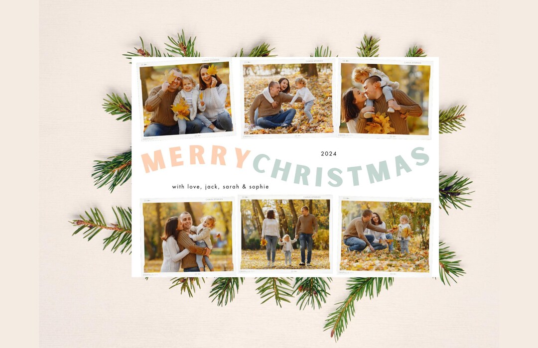 Editable Christmas Card - Happy Holidays Christmas Gradient Color Photo ...
