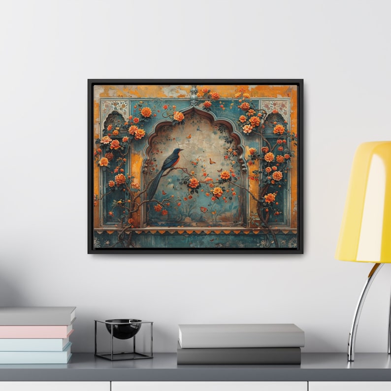 Persian Palace Mughal Art Canvas Horizontal Frame - Pakistani Indian ...