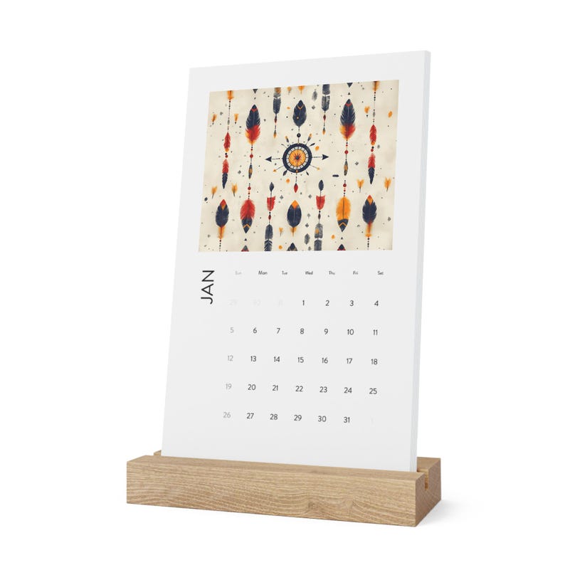 2025 Native American Art Desk Calendar Yearly Monthly Scheduler, Office ...