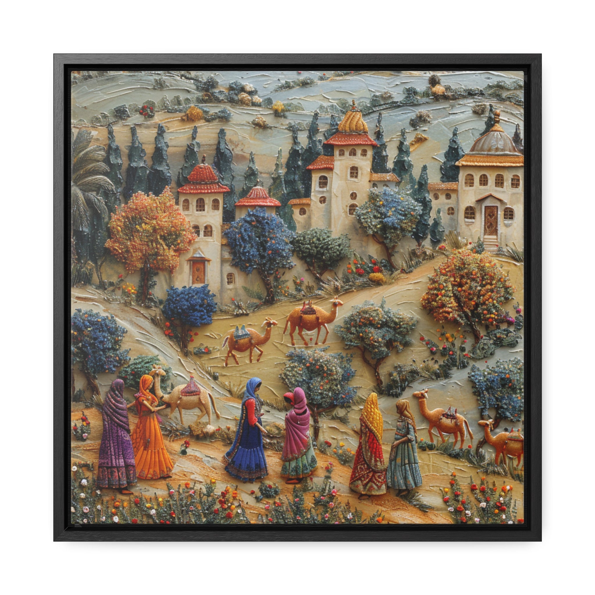 Sindhi Village Art Painting, Digital Download Only, Mughal Palace Afghan Pakistani Indian Women ...
