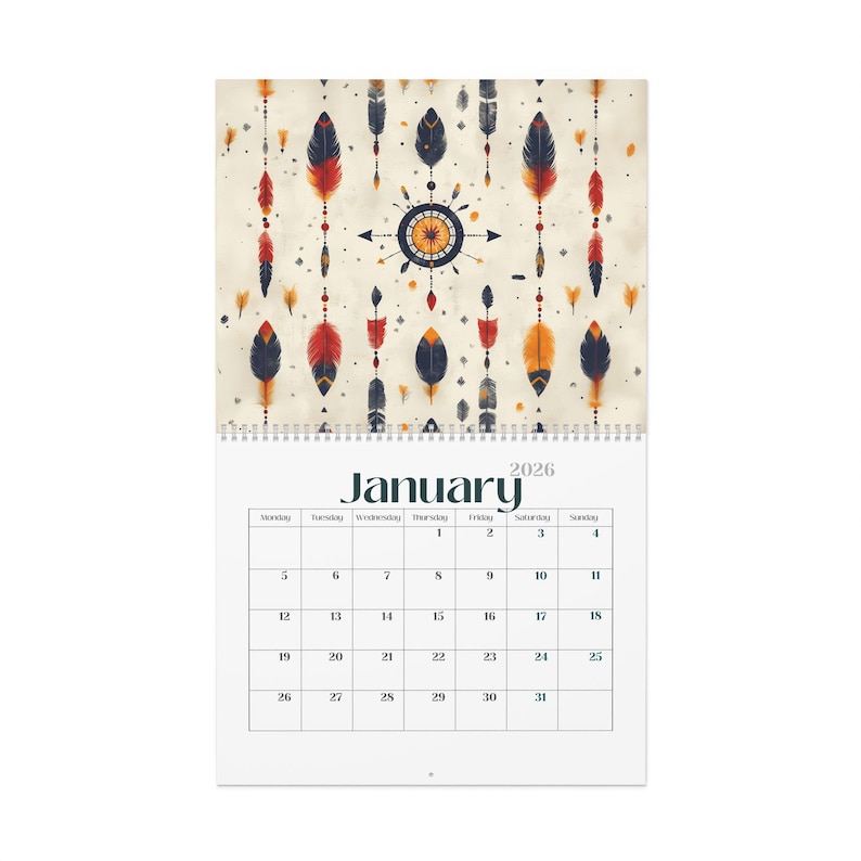 2026 Native American Art Wall Calendar Sizes 11x8.5 & 14x11.5 Yearly ...