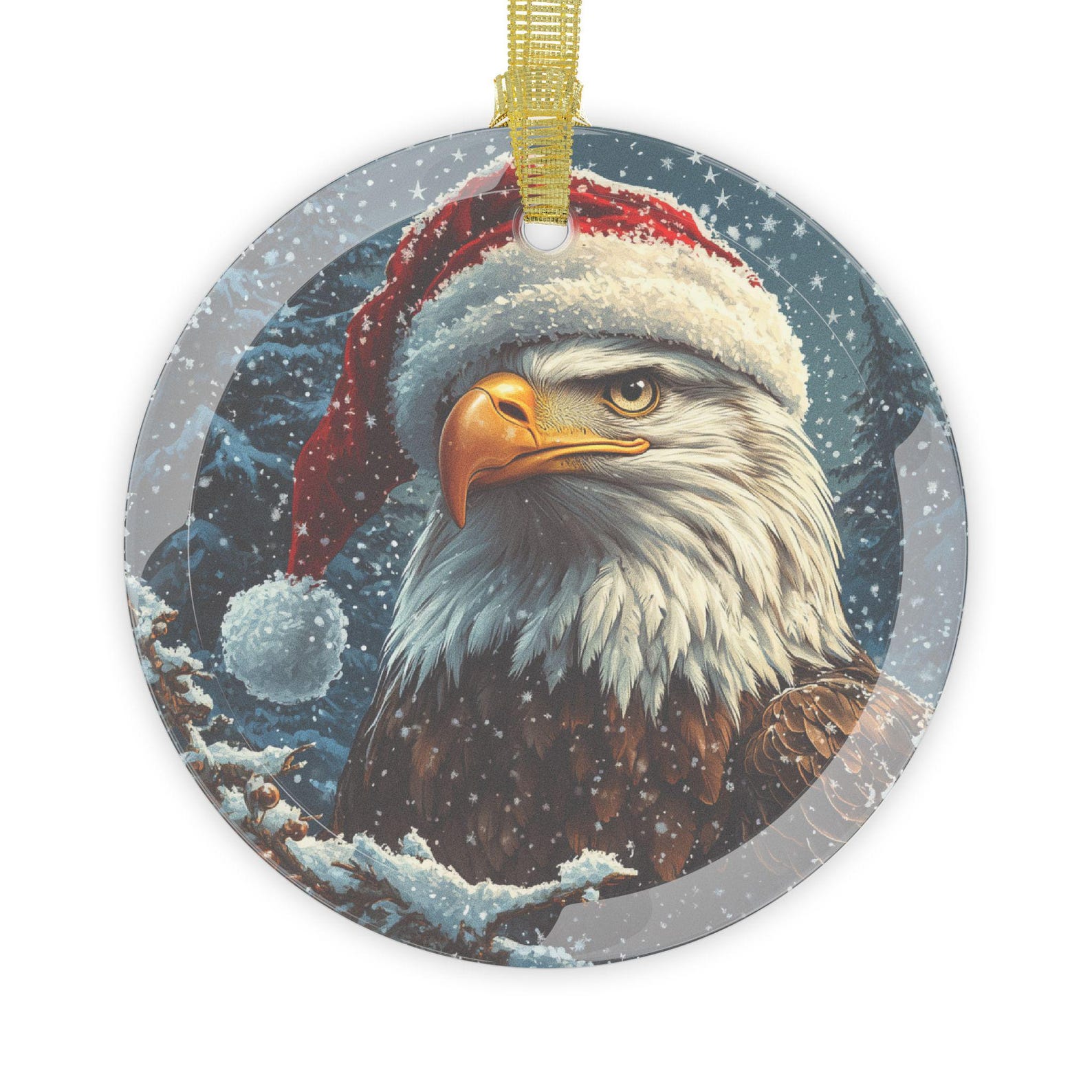 American Christmas Bald Eagle Glass Ornaments, Xmas Decor Modern ...