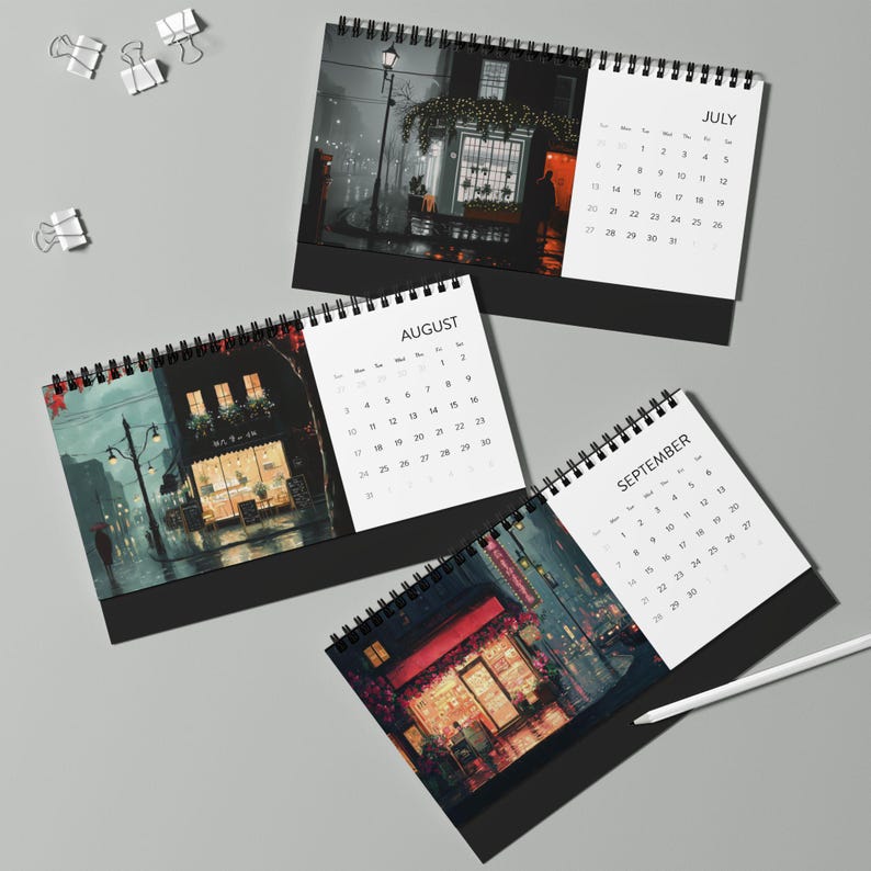 2025 Shops and Markets Desk Calendar Yearly Planner Monthly Scheduler ...